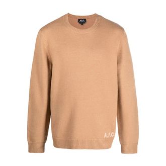A.P.C. Brushed Wool Sweater Edward Camel - - Knitwear - Herren - Braun - M