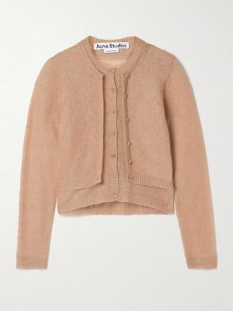 Acne Studios Cardigan En Mohair Mélangé - Neutres