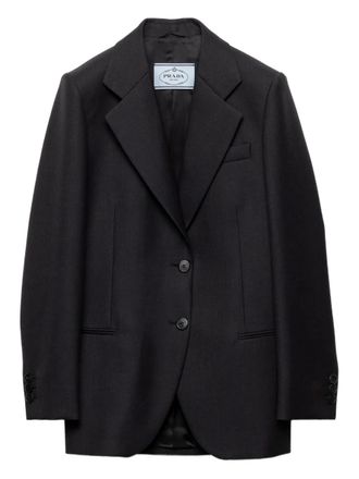 Prada blazer à revers crantés - Gris
