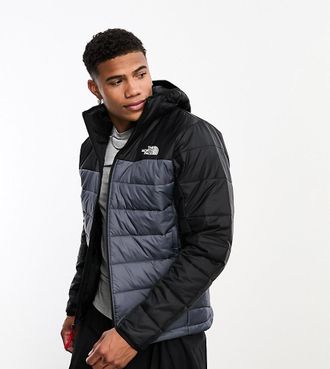 The North Face Steppjacke aus synthetischem Material in Schwarz und Grau, exklusiv bei ASOS