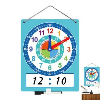 Generico Lernuhr f&uuml;r Kinder: Trockenl&ouml;sch-Lernuhr, Zeit&uuml;bungswerkzeug, Schreibaktivit&auml;ten, Klassenzimmer, Zuhause, Ressource f&uuml;r Kinder, Lernzeit