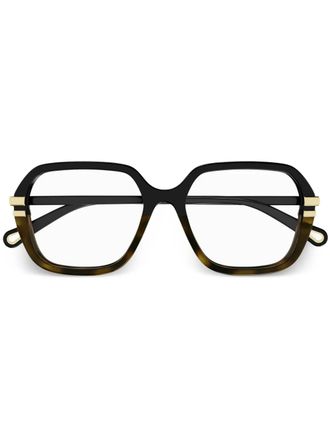 Chloé lunettes de vue à logo imprimé - Noir