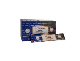 Satya Jewelry 01318 Nag Champa & Good Vibes R&auml;ucherst&auml;bchen, 12 Packungen x 16 g, Mehrfarbig, Einheitsgr&ouml;&szlig;e