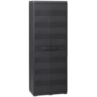 vidaXL Gartenschrank mit 3 Regalen Schwarz vidaXL