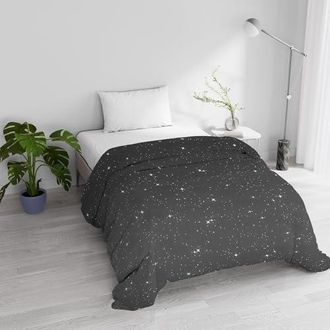 Italian Bed Linen Basic Wintersteppdecke gepolstert, Stars Grigio, 160x245 cm