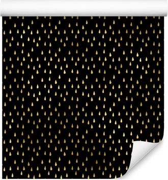 OEM Carta Da Parati Tropicale Nera E Oro Per Soggiorno E Camera Da Letto 50x1000 Cm