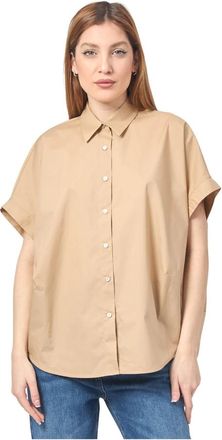 Manila Grace Femme, Blouses et Chemises, Brun, Taille: 36 FR Chemise D&eacute;contract&eacute;e Marron