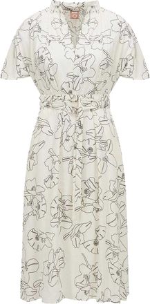HUGO BOSS Dalluah Kleid f&uuml;r Damen, V-Ausschnitt (Cremefarbe/Schwarz)