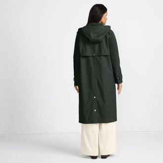 Lands End Langer Regenmantel, Damen, Größe:48-50 regular, Grün, Polyester/Polyurethan, by Lands End