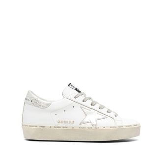 Golden Goose Hi Star Trainers With Star And Metallic Silver Heel