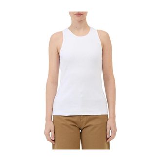 Federica Tosi Wei&szlig;es &auml;rmelloses Baumwoll-Jersey-Top - - Tops - Damen - Wei&szlig; - XS