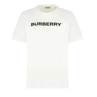 Burberry Logo Baumwoll-T-Shirt - - Tops - Damen - Wei&szlig; - M