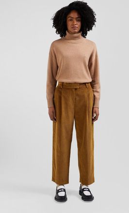 Eden Park Pull Col Roul&eacute; En Laine Et Coton Marron Coupe Relaxed