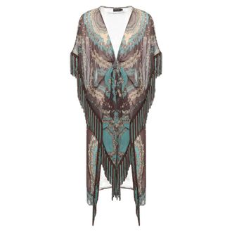 Miss Bikini Femme, Vestes, Brun, Taille: ONE Size Kaftan &agrave; franges