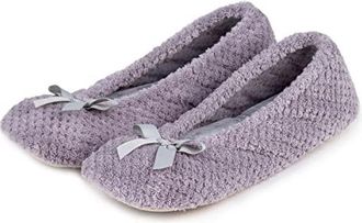 Isotoner Ladies Popcorn Ballet Slippers, Balleriens Femme, Grey (Pale Grey), Taille M