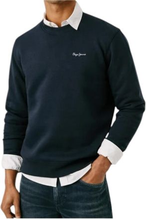 Pepe Jeans London Macbeth Small Logo Plain Crew Sweatshirt, Blau (Dulwich Blue), S f&uuml;r Herren, Blau (Dulwich Blue), Small