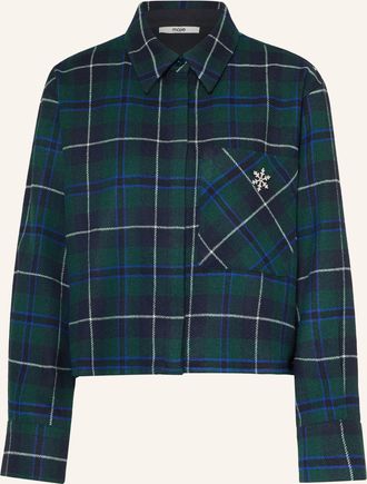 Maje Hemdbluse Aus Flanell Mit Schmucksteinen gruen