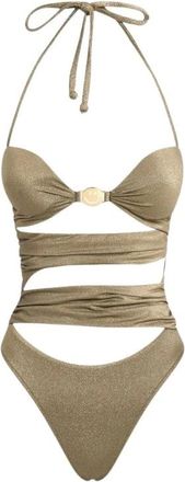 Moschino Femme, Maillots de bain, Vert, Taille: 44 FR Maillot de bain une pi&egrave;ce en jersey lurex Smiley