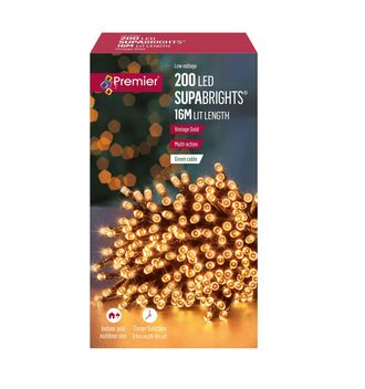 Premier 200 M-A LED superhelle Timer-Lichter in Vintage-Gold, mehrfarbige LED, (JNS_459906)