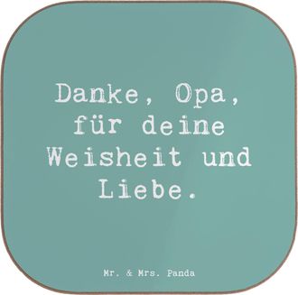 Mr. & Mrs. Panda gläseruntersetzer Spruch Opa Weisheit und Liebe - Geschenk, Untersetzer Glas, für Gläser, Anerkennung, Familie, Danke Sagen, Ausdruck von, Bedanken, h