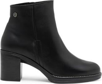 Porronet Bottines en cuir à talon noir Rania, Noir, 41 EU