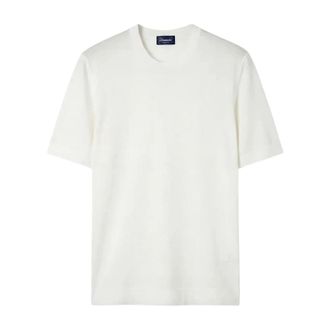 Drumohr Stone Wash Baumwoll-T-Shirt - - Tops - Herren - Wei&szlig; - XL