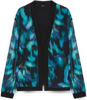 Fiorella Rubino Femme, Vestes, Bleu, Taille: 38 FR Veste Non Structur&eacute;e en Tulle &agrave; Motifs