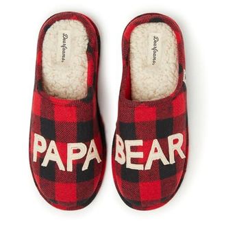 Dearfoams Mens Papa Bear Slipper, Motif carreaux, 12/13 UK