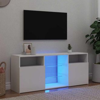 vidaXL Vidaxl - TV-Schrank mit LED-Leuchten Wei&szlig; 120x30x50 cm