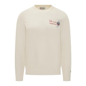 MC2 Saint Barth Homme, Sweatshirts et sweats &agrave; capuche, Blanc, Taille: XL Heron Light Crewneck Sweater