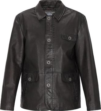 Dreimaster Dreimaster Lederjacke M&auml;nner dunkelbraun