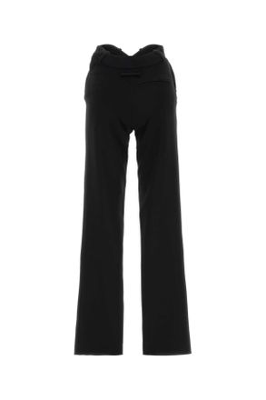 Jean Paul Gaultier Womens Wavy Waistband Tailoring Trouser Black Pantaloni Trousers