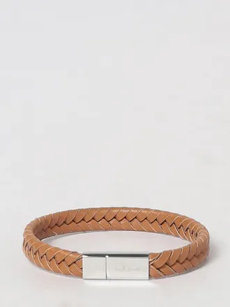 Paul Smith Bracelet en cuir tress&eacute; avec fermoir magn&eacute;tique et logo grav&eacute;