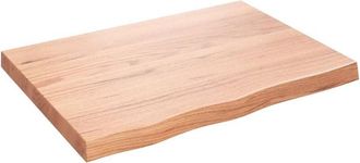 vidaXL Waschtischplatte Hellbraun 80x60x(2-6) cm Massivholz Behandelt Vidaxl