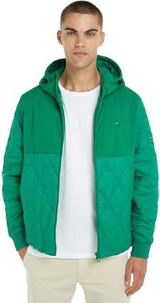 Tommy Hilfiger Veste Homme Cl Mix Hooded Jacket Mi-Saison, Vert (Olympic Green), S