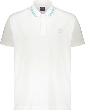 Paul & Shark Homme, Tops, Blanc, Taille: 5XL Polo en coton &agrave; manches courtes