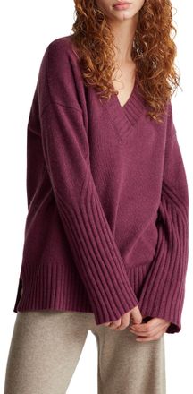 Benetton Damen Maglia Scollo V M/L 1244d403a Pullover, violett, XL