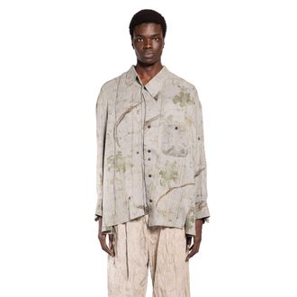 Ziggy Chen Digital Print Asymmetric Shirt