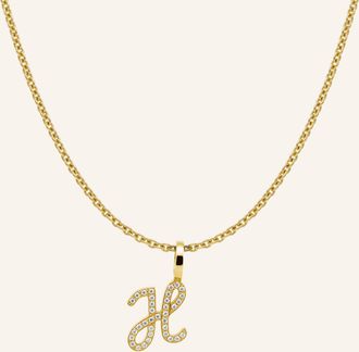 Cada Cada Kette Tiny Diamond Letter H gold