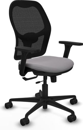 Piqueras y Crespo B&uuml;rostuhl mit 3D-Armlehnen, h&ouml;henverstellbare Lendenwirbelst&uuml;tze, ausgestattet mit Syncro/Traslack und Schaumstoff, Rollen 65 mm, Nylon, Schwarz/Grau