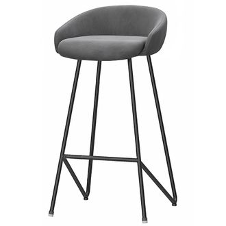 Generic Niedrige Barhocker (66/76 cm) mit Samtbezug und Fu&szlig;st&uuml;tze, ideal f&uuml;r Caf&eacute;s, Pubs, K&uuml;chen, Tresen und Esszimmer