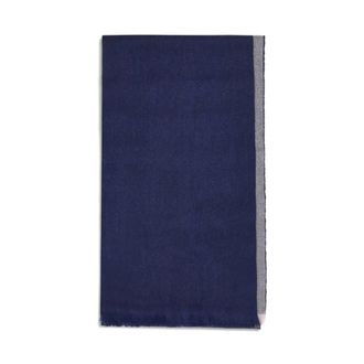 Brunello Cucinelli Luxuri&ouml;ser Cashmere Schal mit Fransigen Kanten - - Accessories - Herren - Blau - ONE SIZE