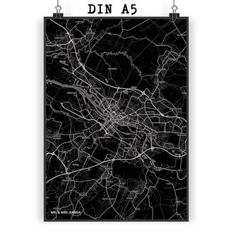 Mr. & Mrs. Panda Bild Bremen DIN A5 - Geschenk, drucke, wanddeko, Stadt, Deko, Wandbild, Dorf Karte Landkarte Map Stadtplan, Plakat