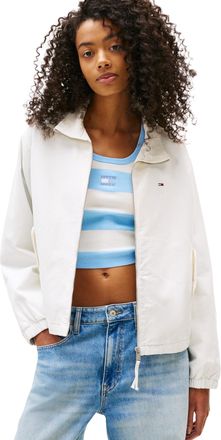 Tommy Jeans Damen Tjw Reg Zip Cotton Jacket Ext Dw0dw20526 Andere, White (Ecru), 3XL Gro&szlig;e Gr&ouml;&szlig;en EU