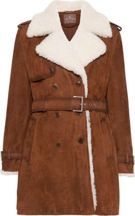 Ermanno Scervino Mantel aus Wildleder - Braun