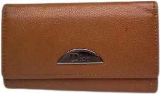 Dior unisex, Pre-owned, Orange, Taille: ONE Size Porte-cl&eacute;s en cuir Pre-owned