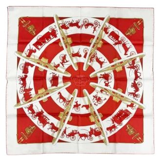 Herm&egrave;s Pre-owned Vintage Silk Scarf - Femme - Pre-owned - Rouge - Taille: ONE Size