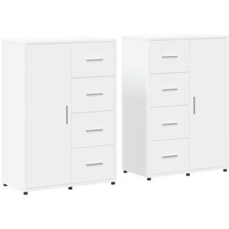 vidaXL Sideboards 2 Stk. Wei&szlig; 60x31x84 cm Holzwerkstoff - Vidaxl