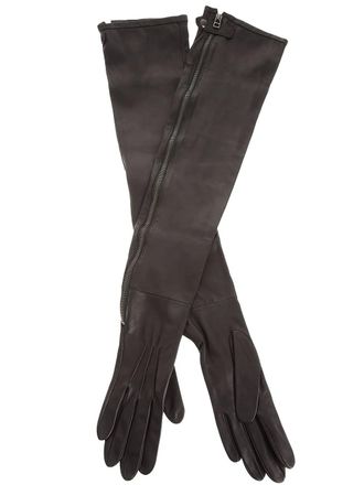 Haider Ackermann longs gants en cuir - Noir