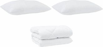 vidaXL Bettdecke Sonstiges 3 pcs Weiß 200 x 220 cm Mikrofaser Vidaxl